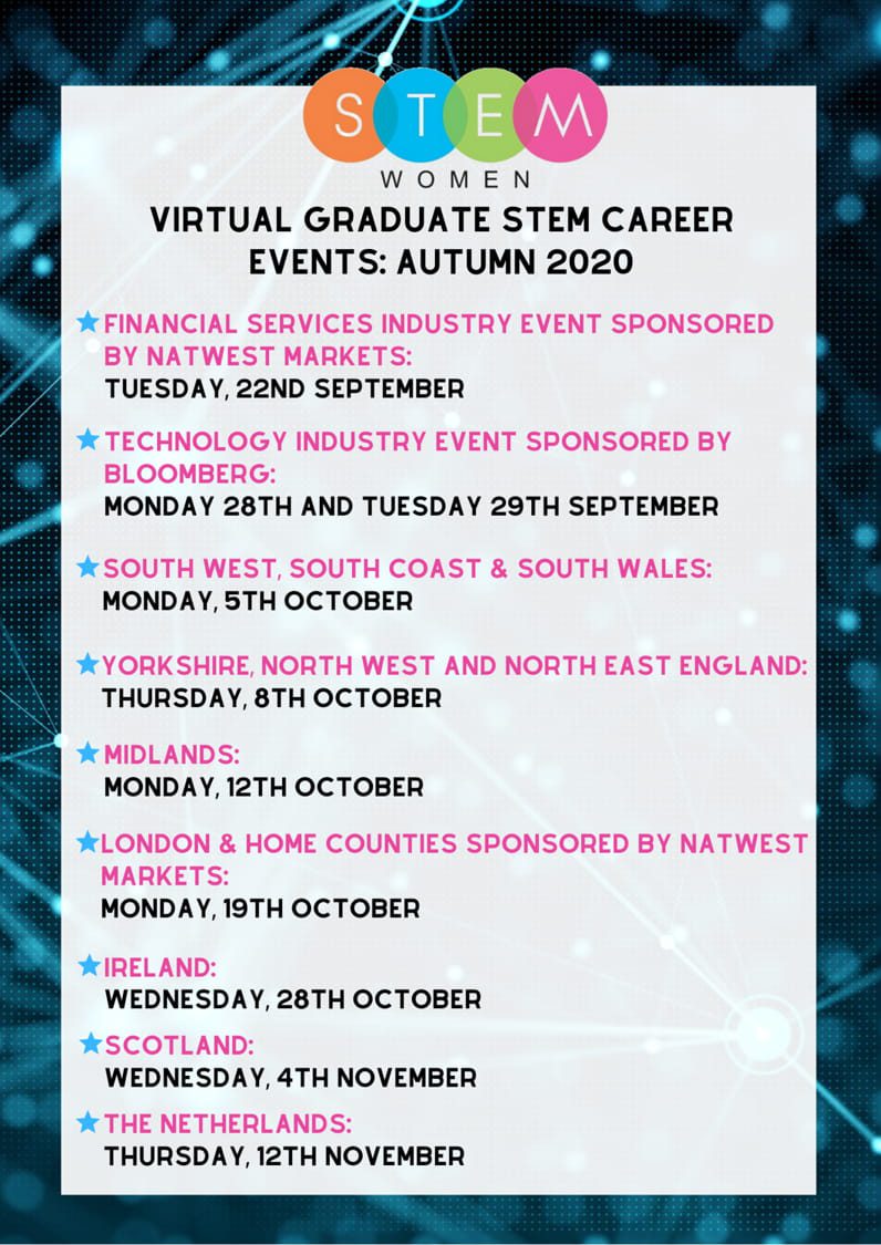 Autumn 2020 STEM Women Events Announced! - Stem Women